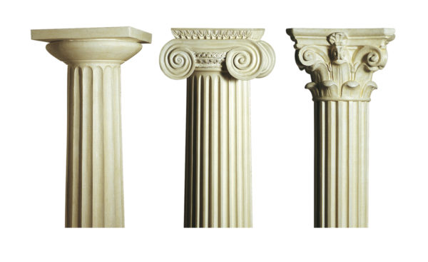Architectural orders: Greek Doric, shortened Ionic, Gothic Corinthian ...